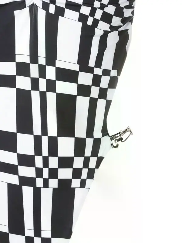 AMIR SLAMA Geometric-print Open-back Swimsuit