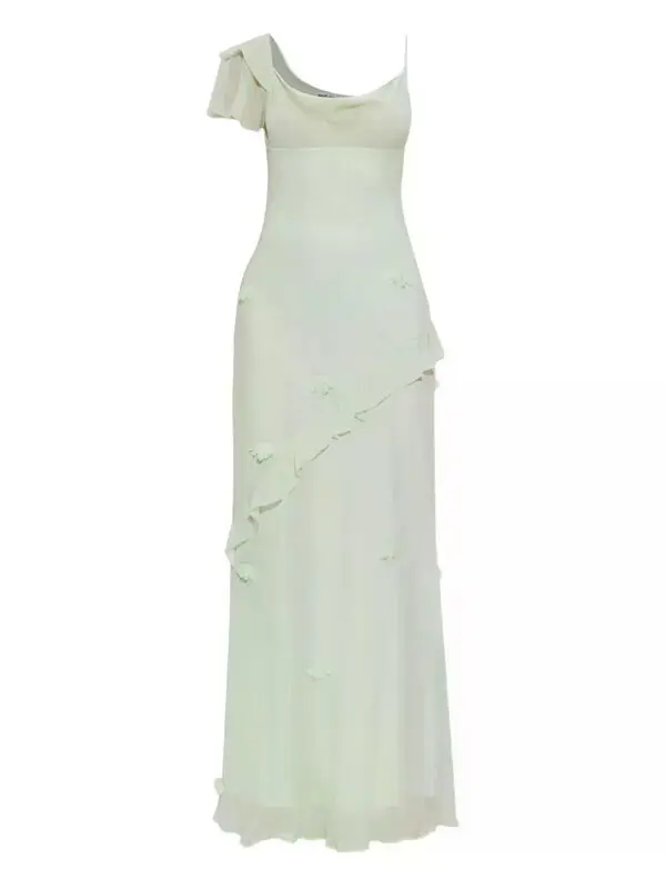 SELF-PORTRAIT Floral-appliqué Georgette Maxi Dress