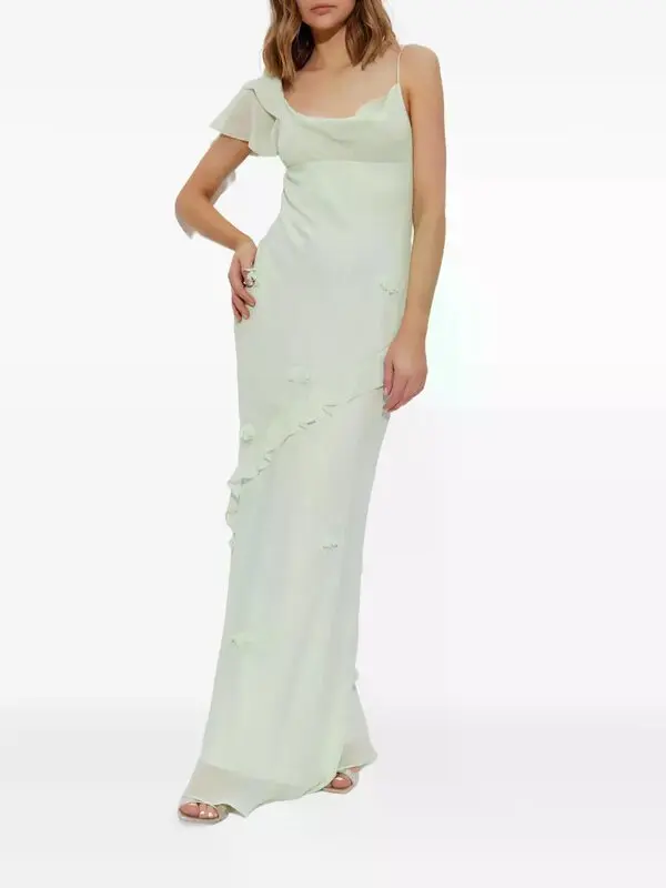 SELF-PORTRAIT Floral-appliqué Georgette Maxi Dress