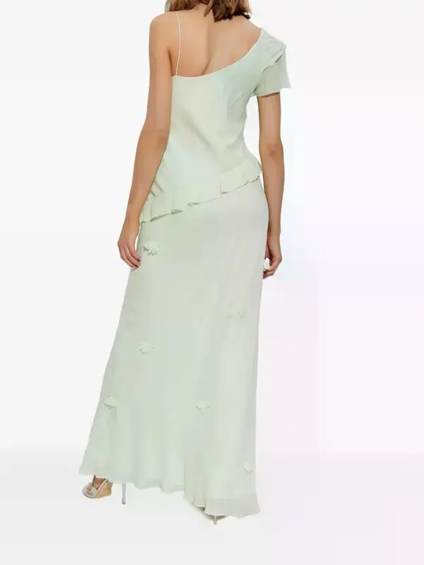 SELF-PORTRAIT Floral-appliqué Georgette Maxi Dress