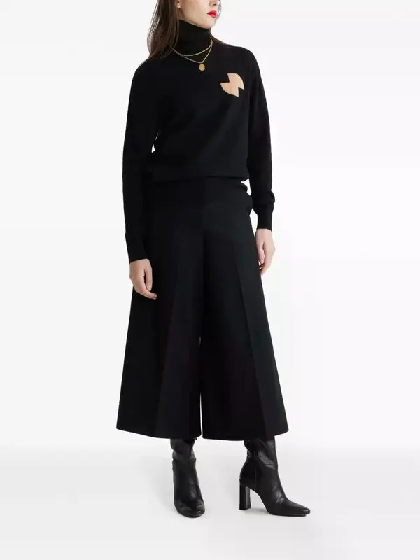 PATOU Wool-cashmere Roll Neck Sweater With Jacquard Logo Motif - Black
