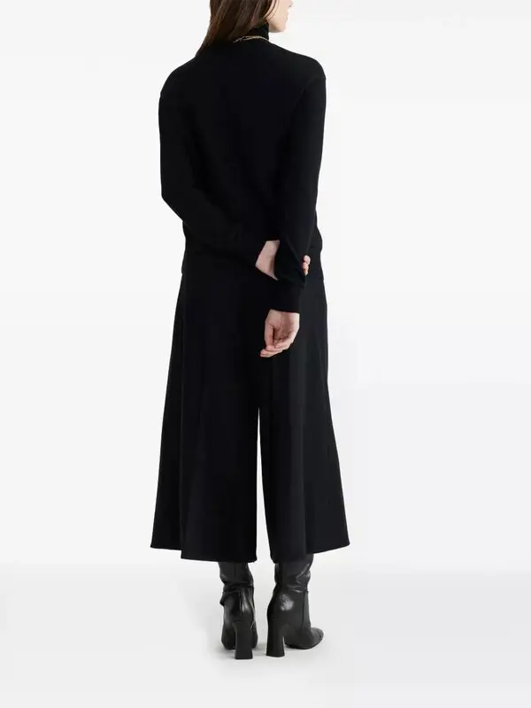 PATOU Wool-cashmere Roll Neck Sweater With Jacquard Logo Motif - Black