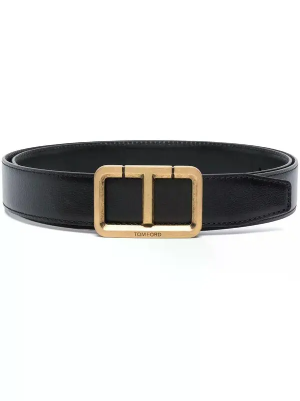 TOM FORD Buckle Leather Belt - Black