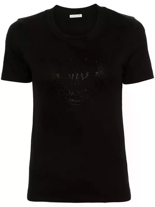 Moncler Rhinestone-logo T-shirt