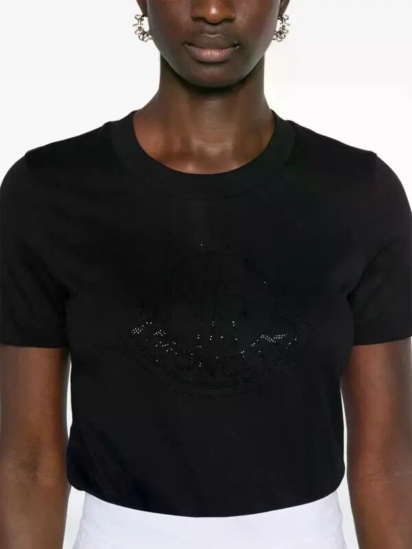 Moncler Rhinestone-logo T-shirt