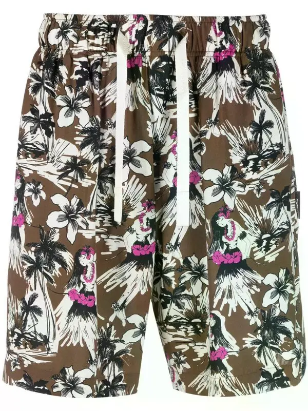 Palm Angels All-over Graphic-print Shorts - Brown