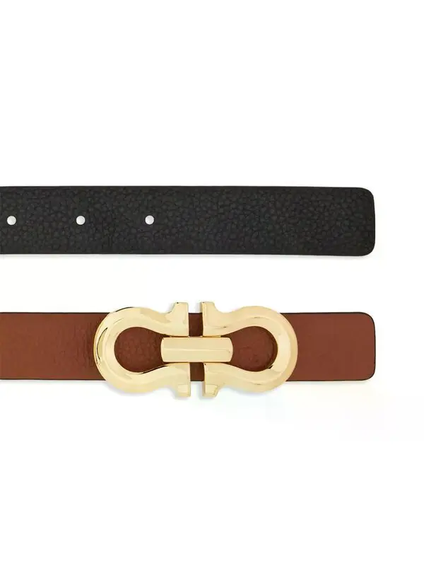 FERRAGAMO Reversible Gancini Belt - Brown