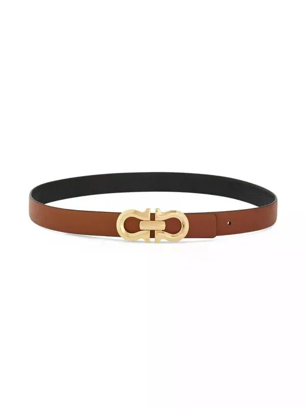 FERRAGAMO Reversible Gancini Belt - Brown
