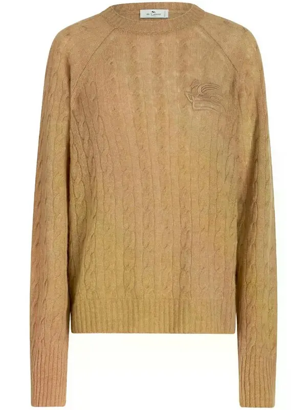 Etro Logo-embroidered Cable-knit Jumper