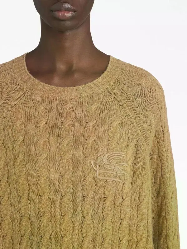 Etro Logo-embroidered Cable-knit Jumper