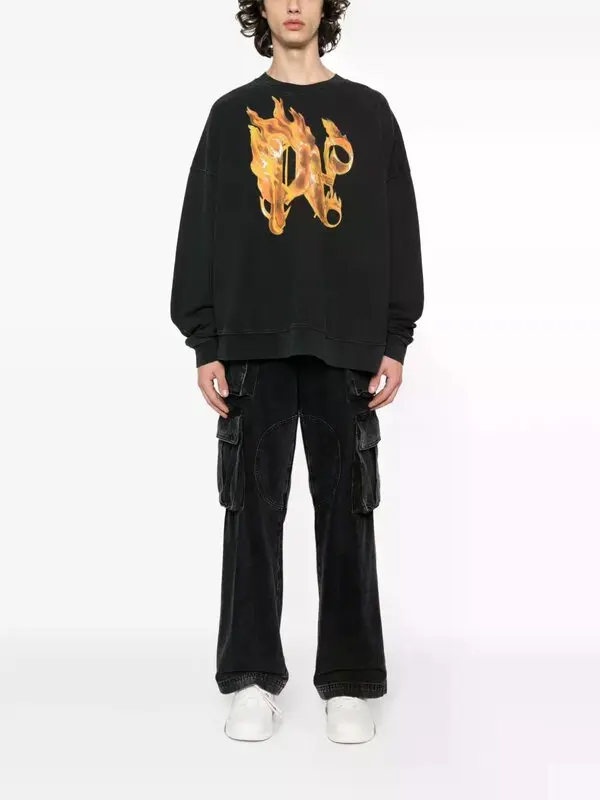 Palm Angels Burning Monogram-print Sweatshirt
