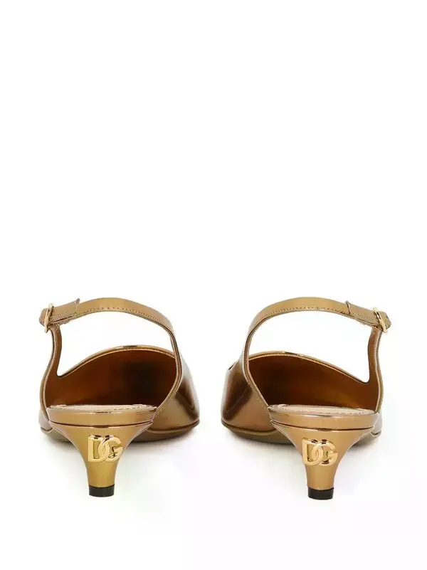 Dolce & Gabbana Lollo 30mm Leather Pumps - Gold