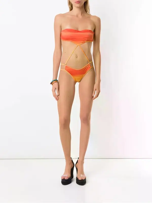 AMIR SLAMA Printed Cut-out One Piece Swimsuit