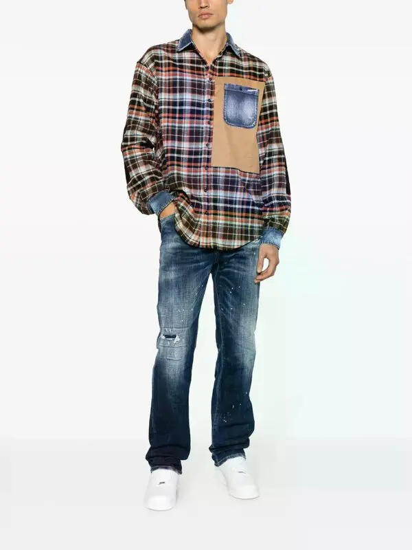 Dsquared2 Denim-details Check-pattern Shirt