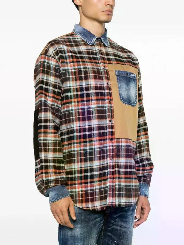 Dsquared2 Denim-details Check-pattern Shirt