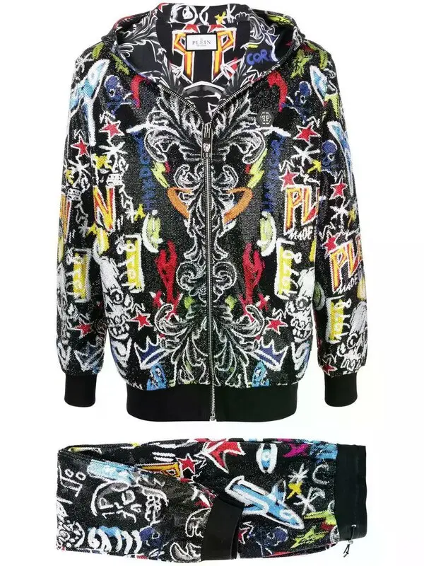 Philipp Plein Stones Tracksuit Set - Black