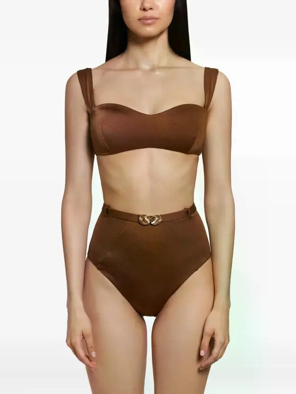NOIRE SWIMWEAR Seashell-motif Bandeau Bikini Set