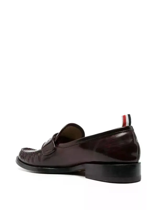 Thom Browne Pleated Leather Penny Loafers