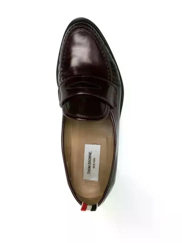 Thom Browne Pleated Leather Penny Loafers