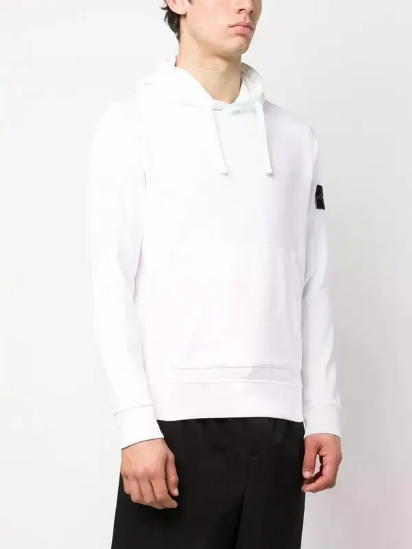 Stone Island Cotton Fleece Hoodie - White
