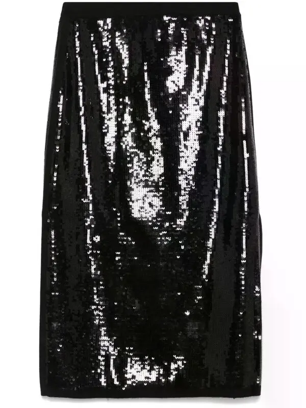 TWINSET Sequined Midi Skirt - Black