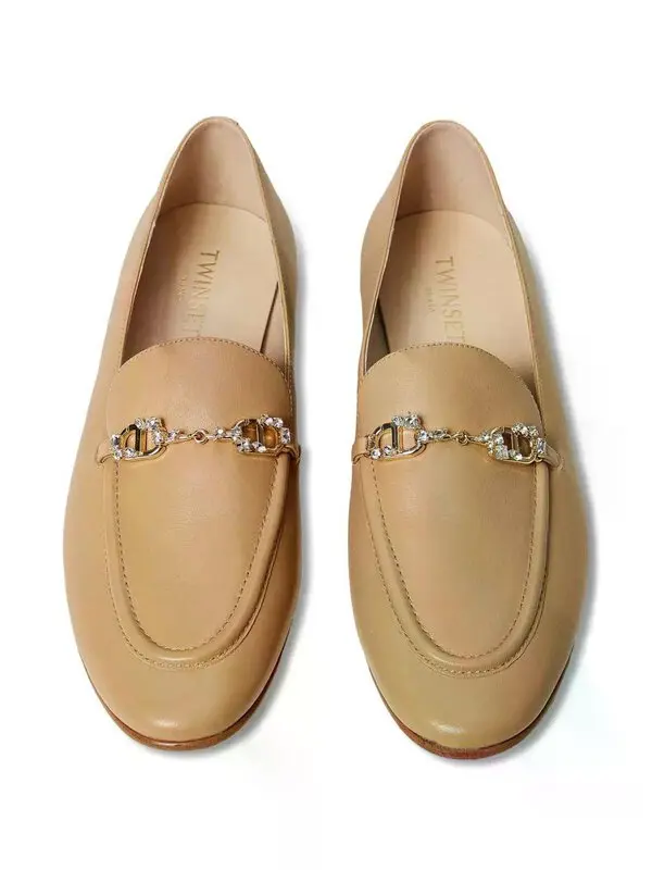 TWINSET Oval T Leather Loafers