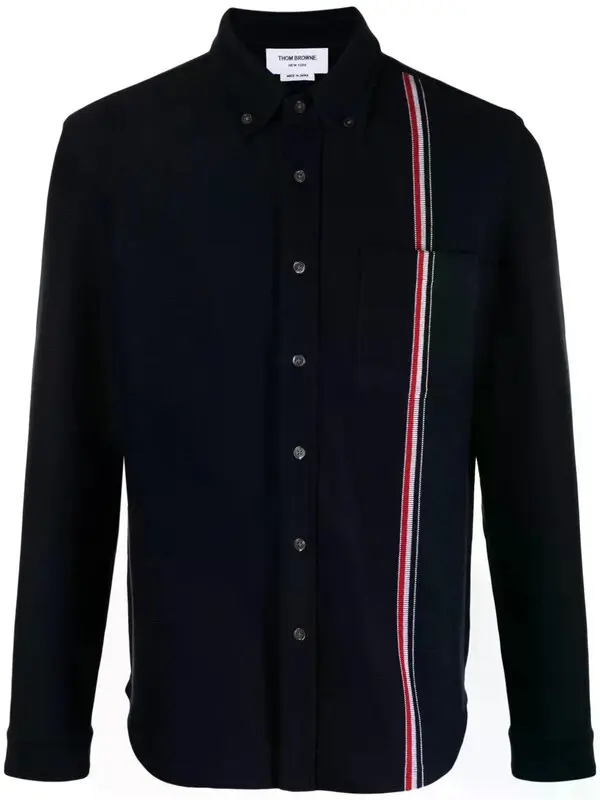Thom Browne Rwb-stripe Cotton Shirt Jacket