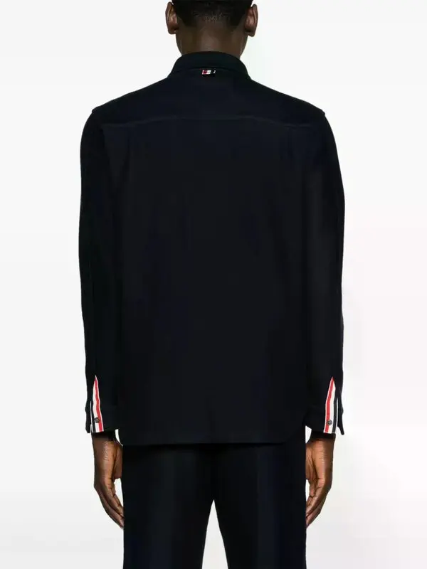 Thom Browne Rwb-stripe Cotton Shirt Jacket