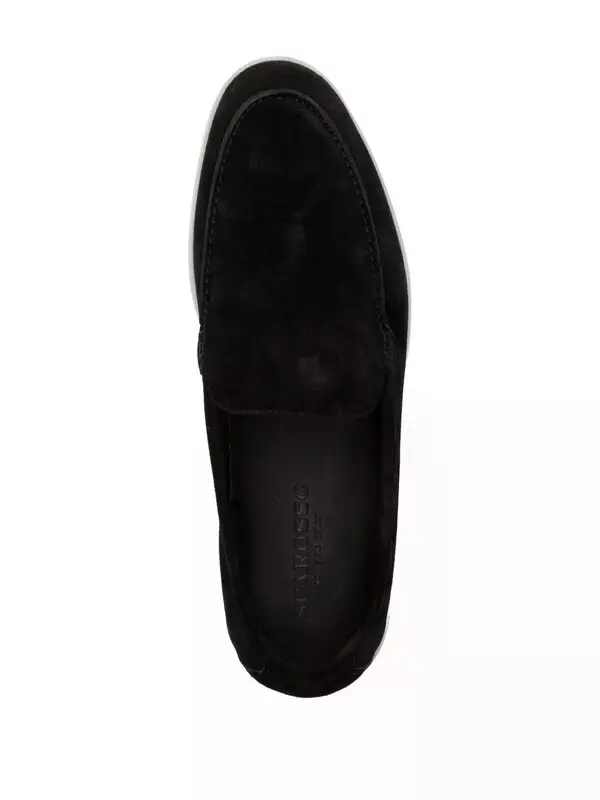 SCAROSSO Ludovico Suede Loafers - Black