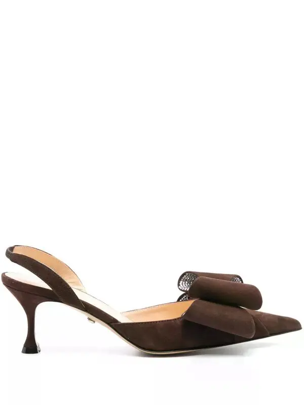 Mach & Mach 65mm Bow-embellished Slingback Pumps