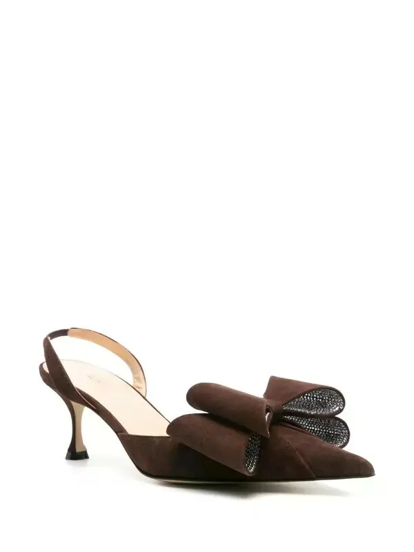 Mach & Mach 65mm Bow-embellished Slingback Pumps