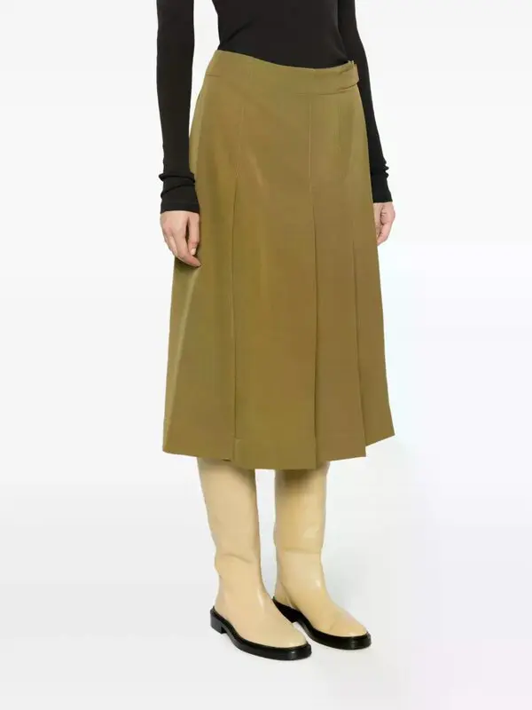 LEMAIRE Pleated Wool Wrap Skirt