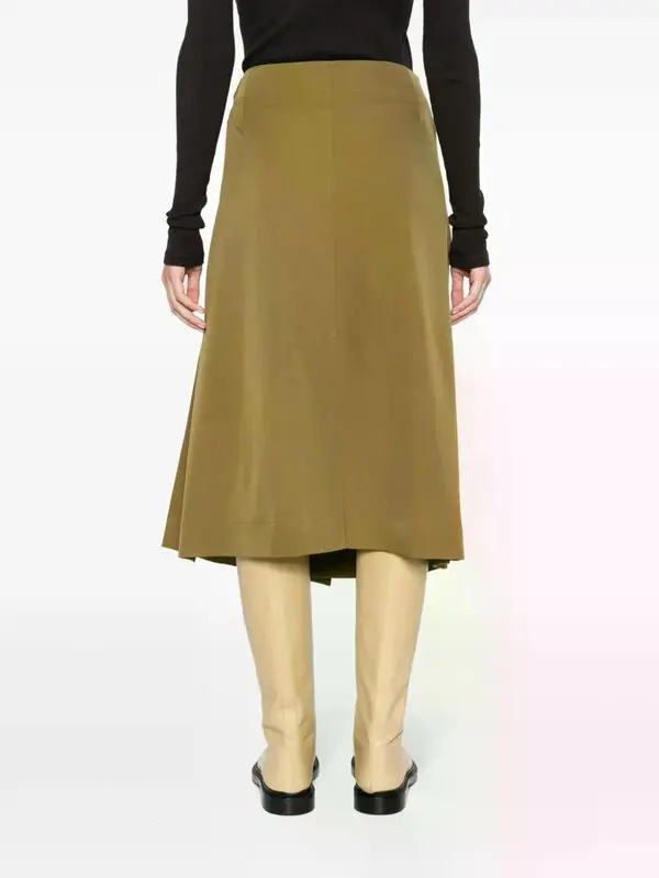 LEMAIRE Pleated Wool Wrap Skirt