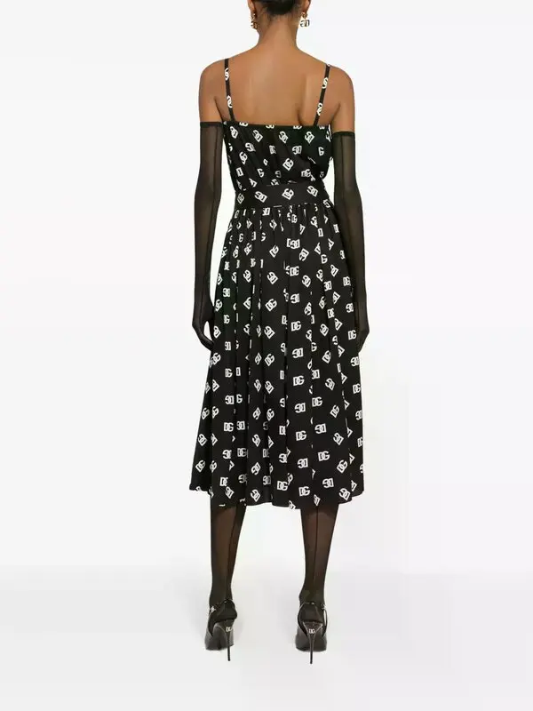 Dolce & Gabbana Printed Pleated Midi Dress