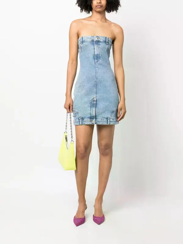 Moschino Bandeau Denim Minidress