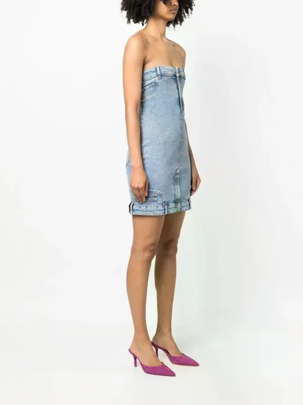 Moschino Bandeau Denim Minidress