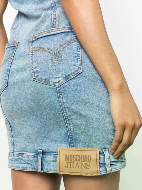 Moschino Bandeau Denim Minidress