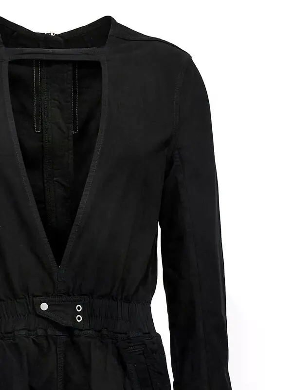Rick Owens V-neck Jumpsuit With Exposed Rear Zip