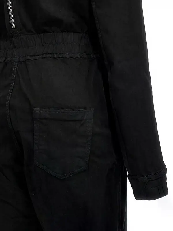 Rick Owens V-neck Jumpsuit With Exposed Rear Zip