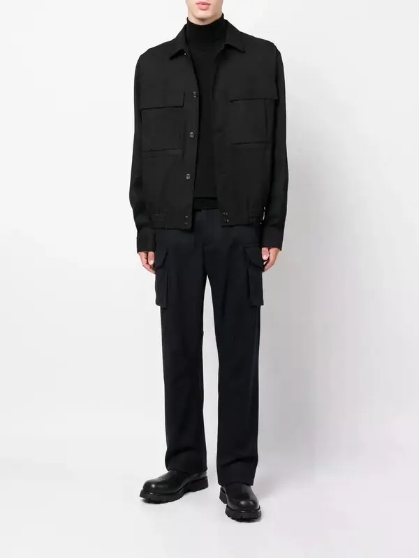 LARDINI Straight-leg Wool-blend Cargo Trousers