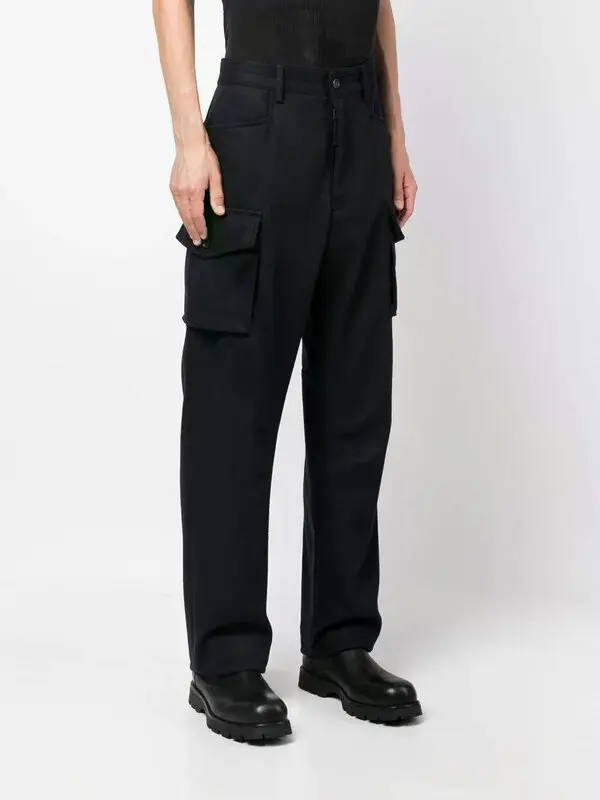 LARDINI Straight-leg Wool-blend Cargo Trousers