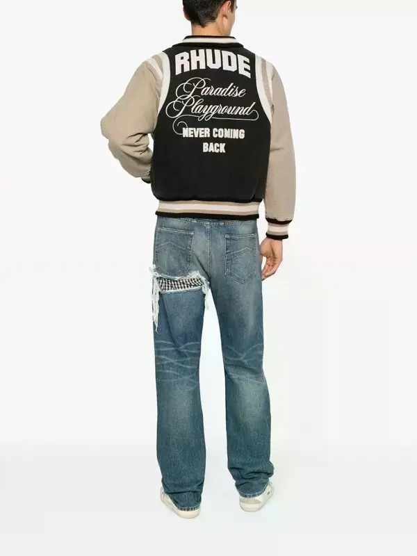 Rhude Colour-block Embroidered Bomber Jacket