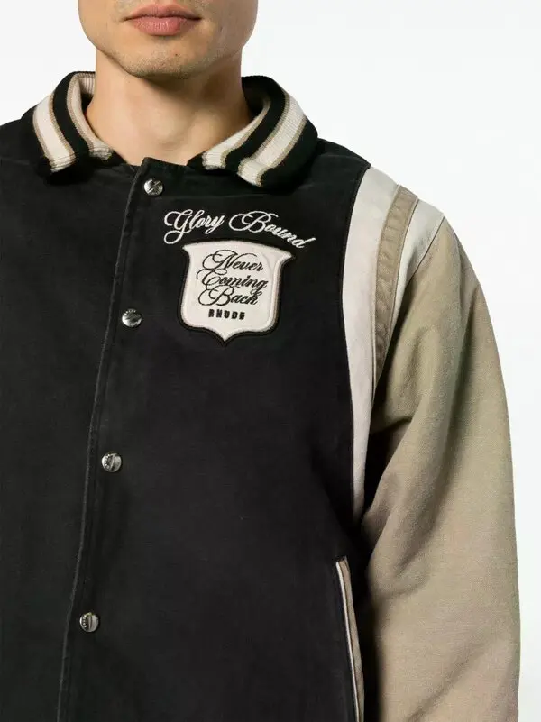 Rhude Colour-block Embroidered Bomber Jacket