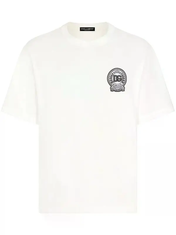 Dolce & Gabbana Dg-embroidered Cotton T-shirt - White
