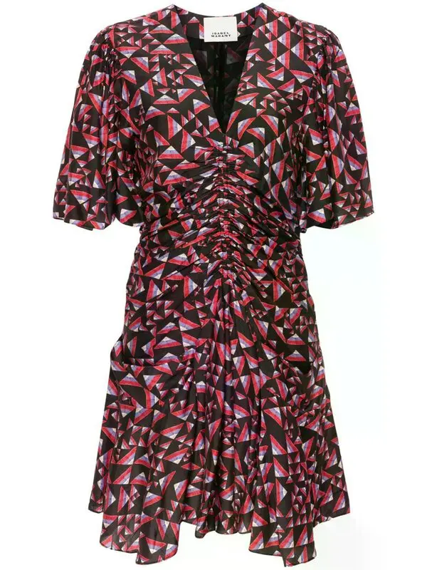 Isabel Marant Étoile Lienne Ruched Mini Dress - Black