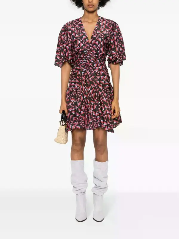 Isabel Marant Étoile Lienne Ruched Mini Dress - Black