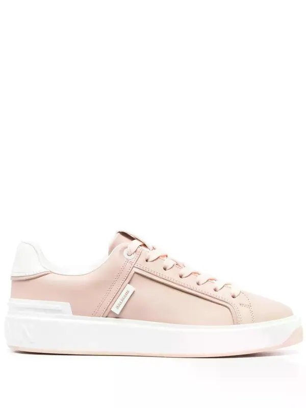 Balmain B-court Leather Sneakers - Pink