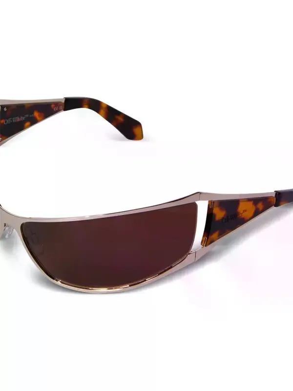 Off-White Luna Tortoiseshell Biker-style Sunglasses - Brown
