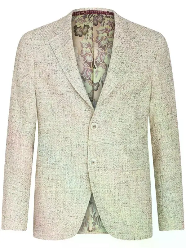 Etro Single-breasted Bouclé Blazer - Neutrals