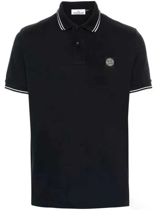 Stone Island Compass-motif Polo Shirt - Blue
